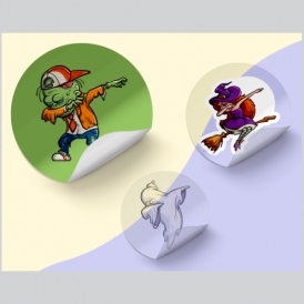 Adesivo Leitoso Brilho ou Fosco Recorte Menor 5x5cm